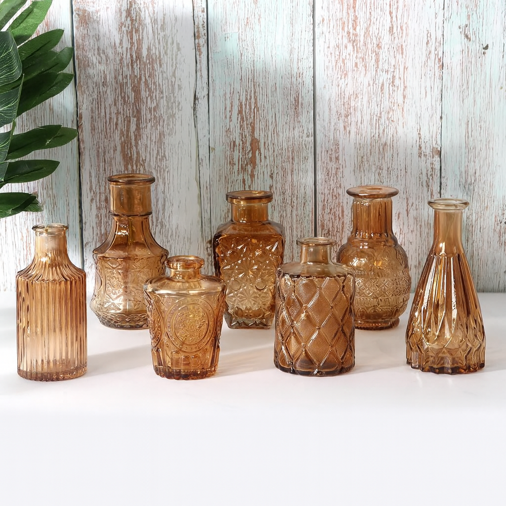 12 Small Amber Flower Vases – kre-a-tiv COLLECTION